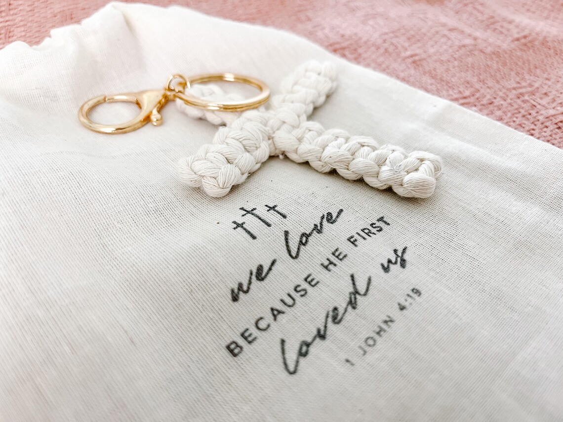 Macrame Cross Keychain - Etsy