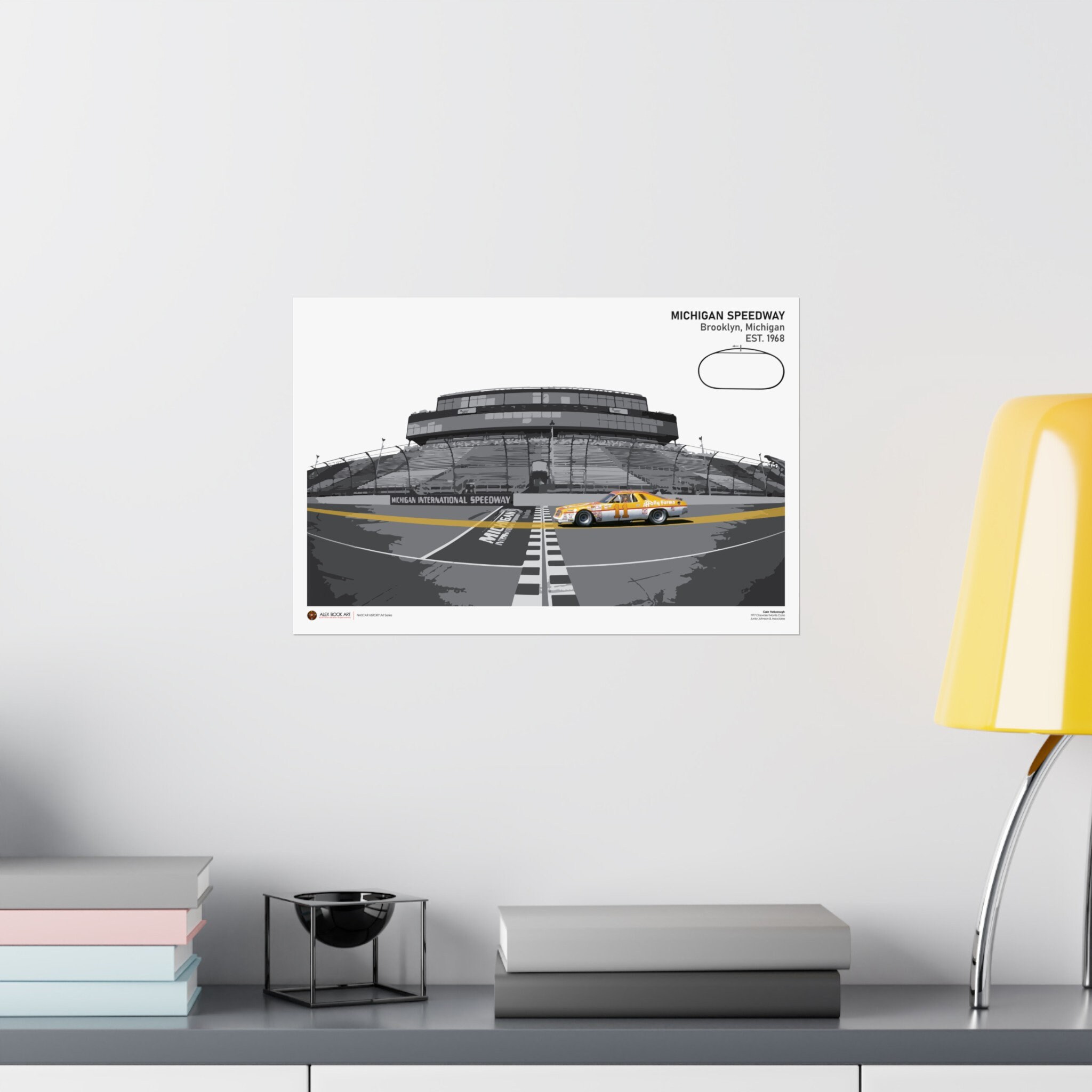 Michigan Speedway Nascar Poster NASCAR Cale Yarborough Wall Art ...