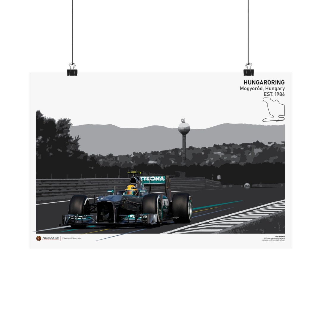 Hungaroring F1 Race Track Poster Formula 1 Lewis Hamilton Wall Art F1 ...
