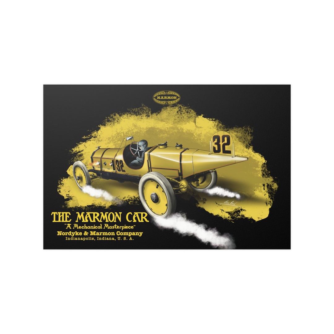Vintage Motorsport Art 1911 Marmon Car at the Indianapolis 500-mile ...