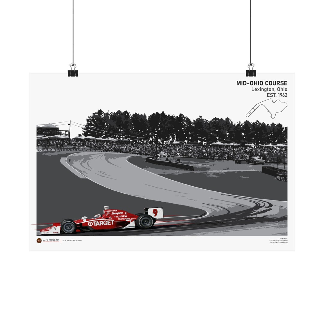 Mid-ohio Race Track Poster INDYCAR Scott Dixon Art Print Honda Indy 200 ...
