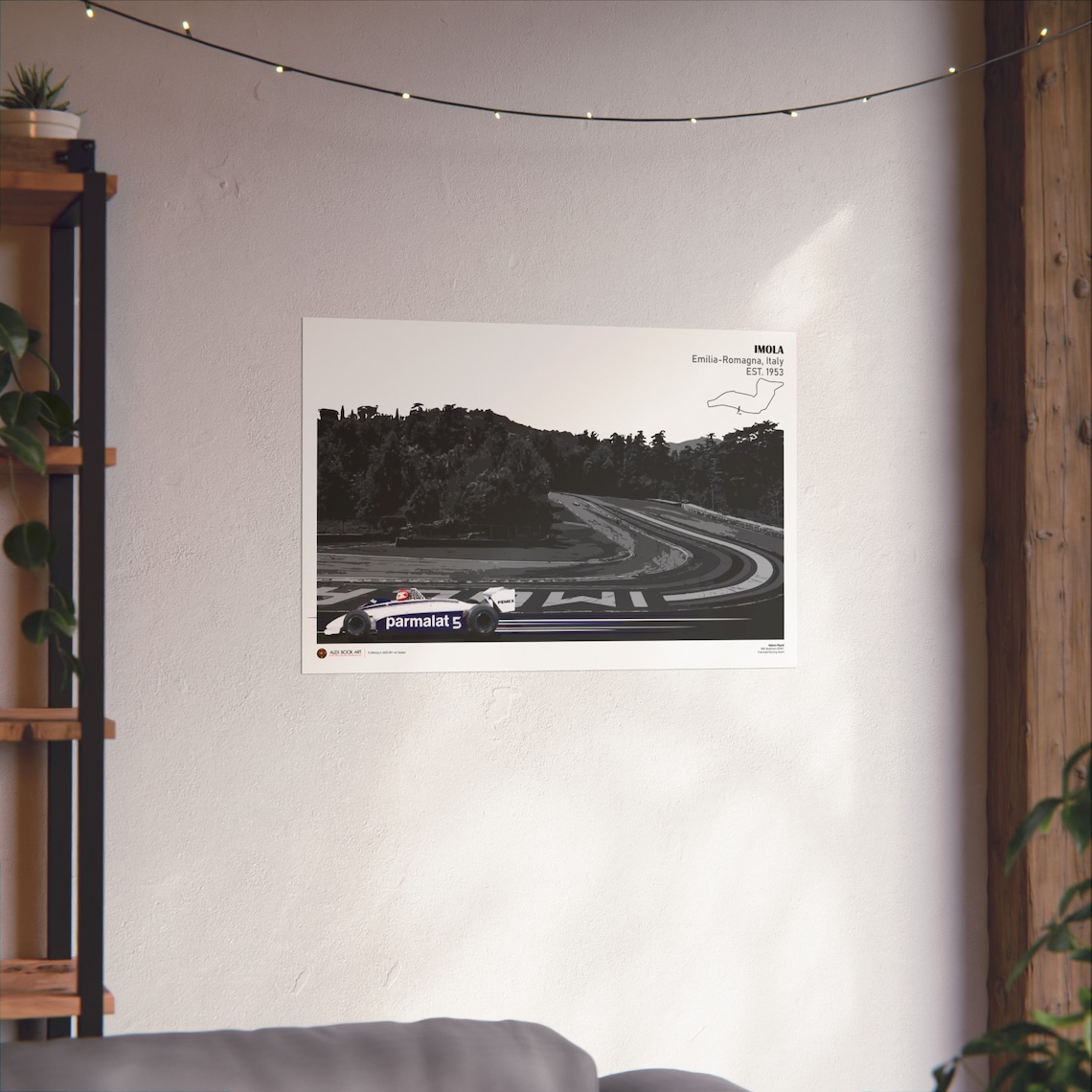 Imola Race Track Poster Formula Racing Nelson Piquet Brabham Ford Car ...