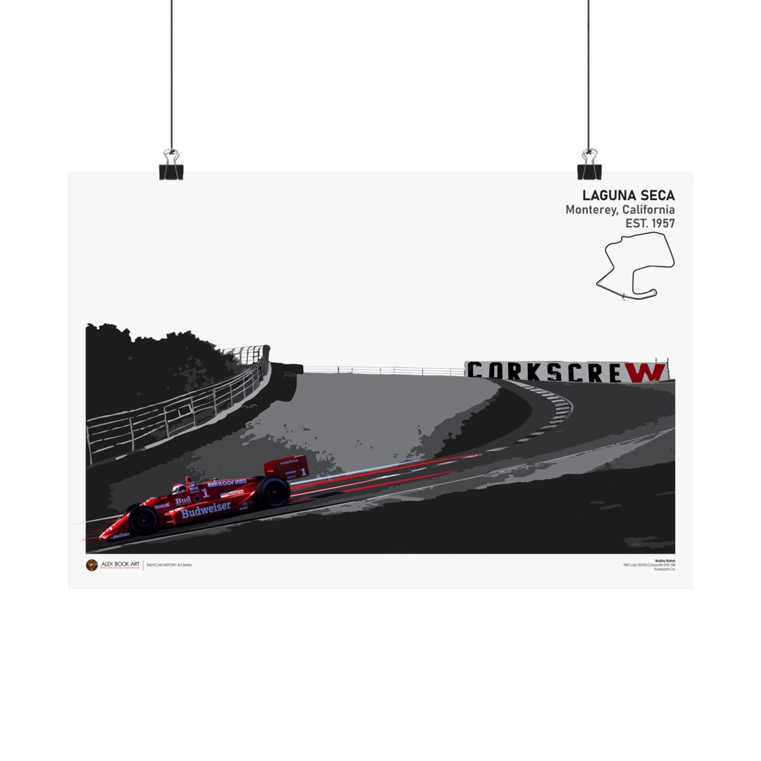 Laguna Seca Race Track Poster INDYCAR Bobby Rahal Art Print Grand Prix ...