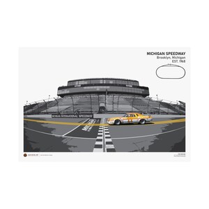 Michigan Speedway Nascar Poster NASCAR Cale Yarborough Wall Art ...
