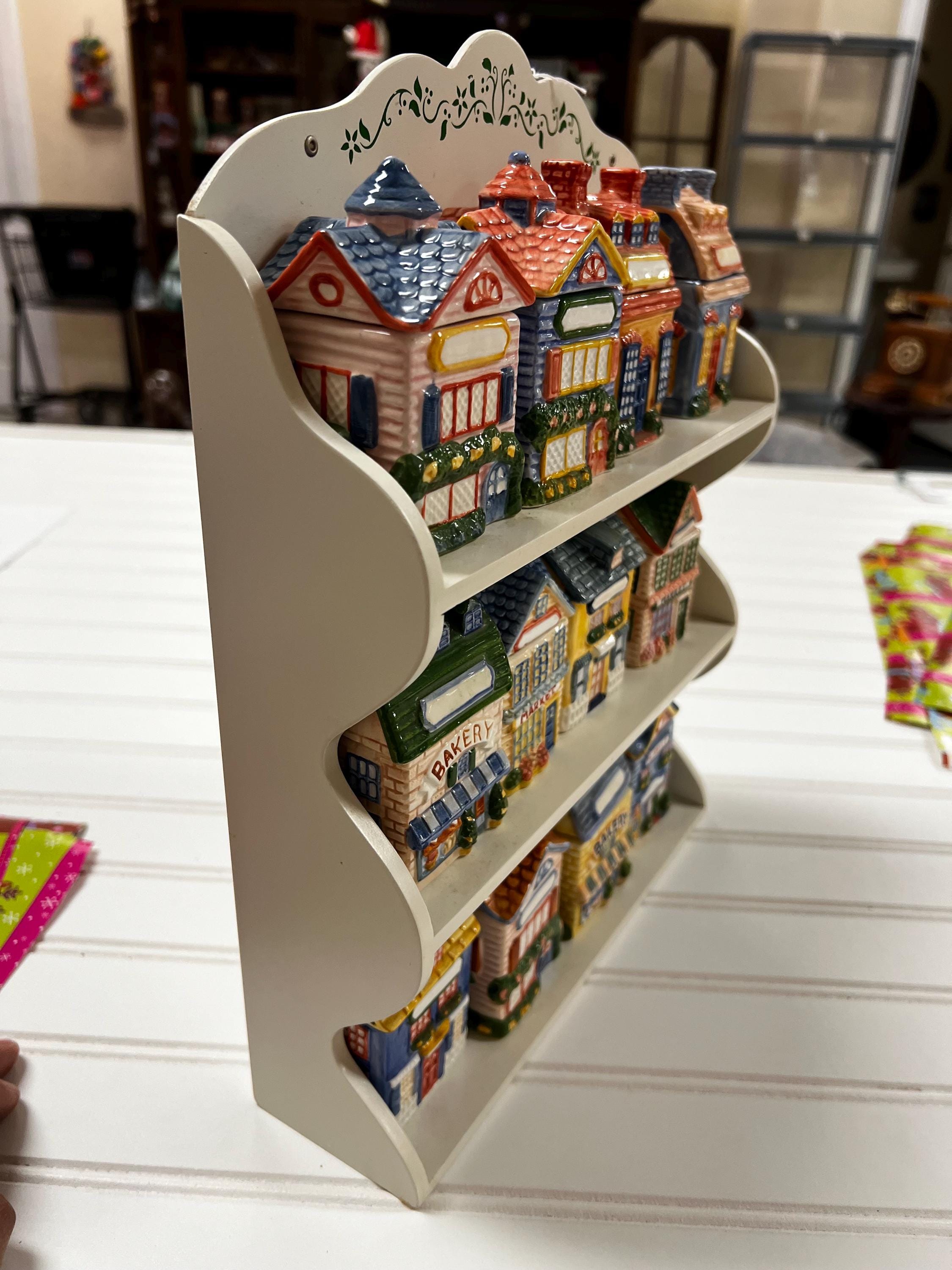 Avon Victorian Houses Spice Cottage 12 Jar Village Set With Labels and ...