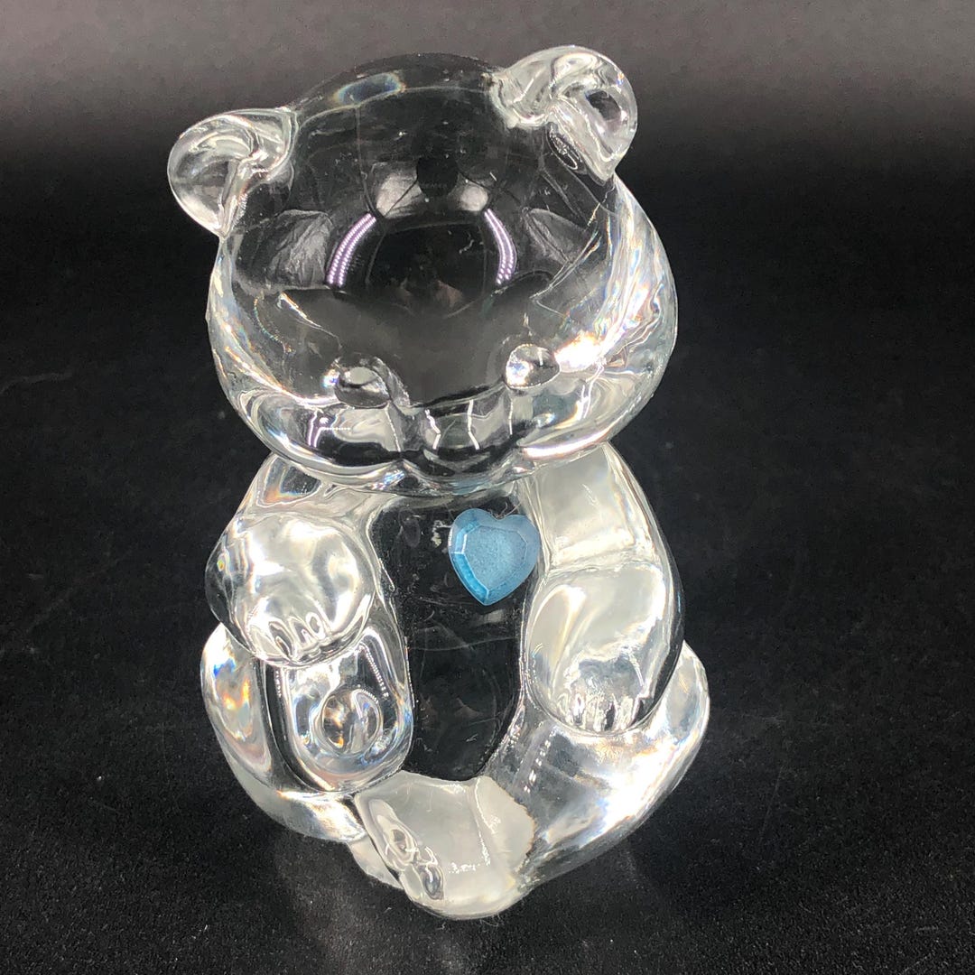 Vintage Fenton March Birthday Stone Glass Bear - Etsy
