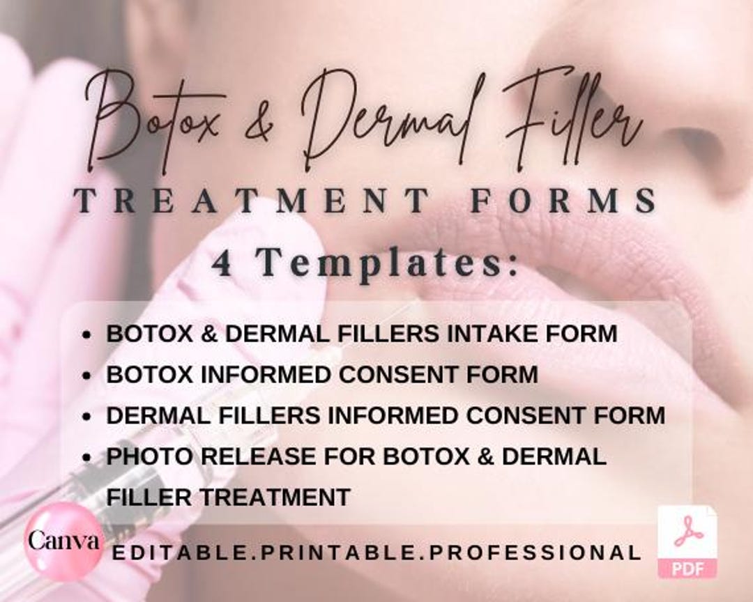 Client Intake Form for Aesthetics, Editable Botox & Filler Templates ...