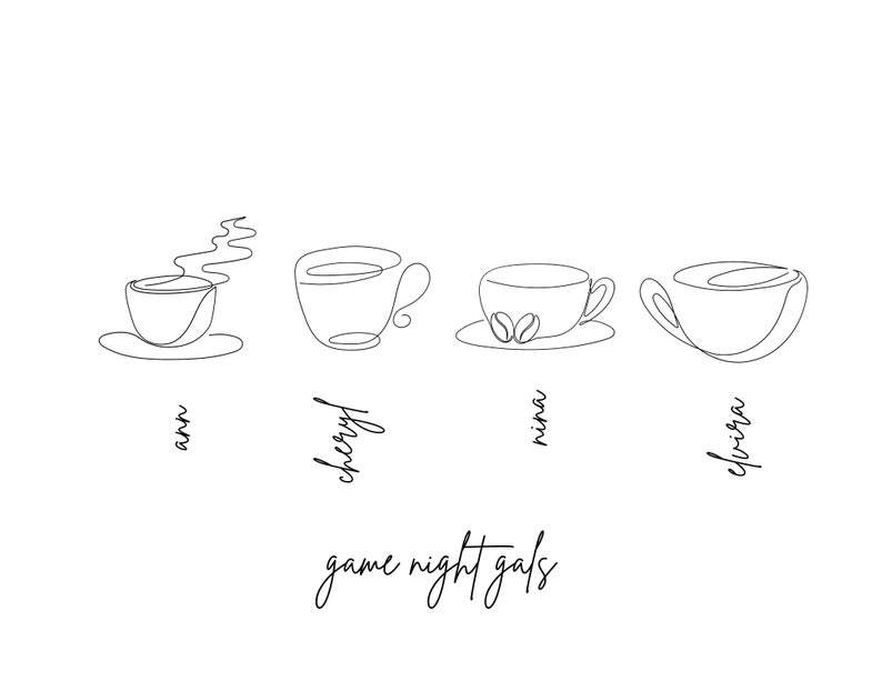 Simple Black and White Mug Drawing Wall Art, Custom Minimalist Mug and ...