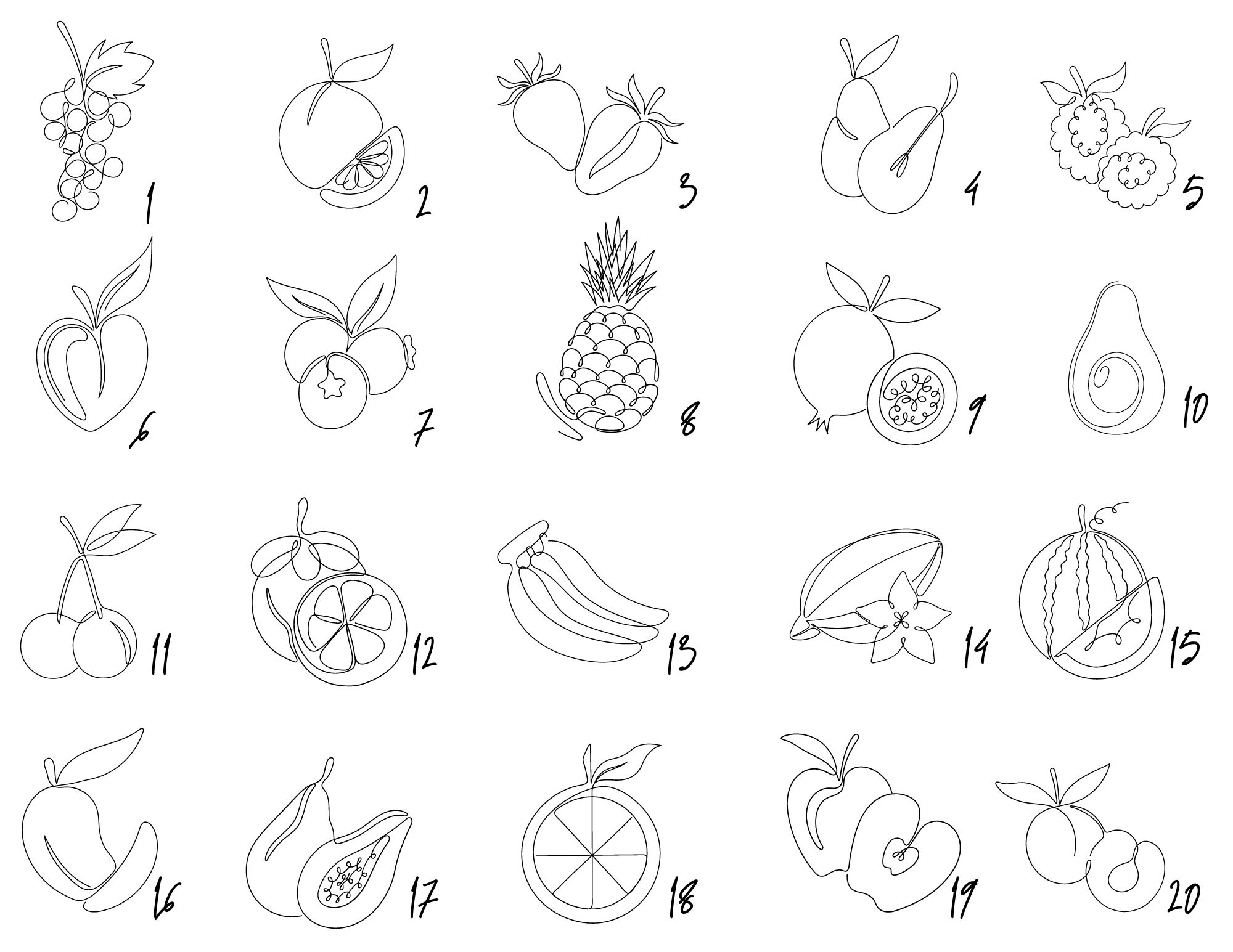 Personalized Fruit and Name Print, Custom Minimalist Fruit and Name ...