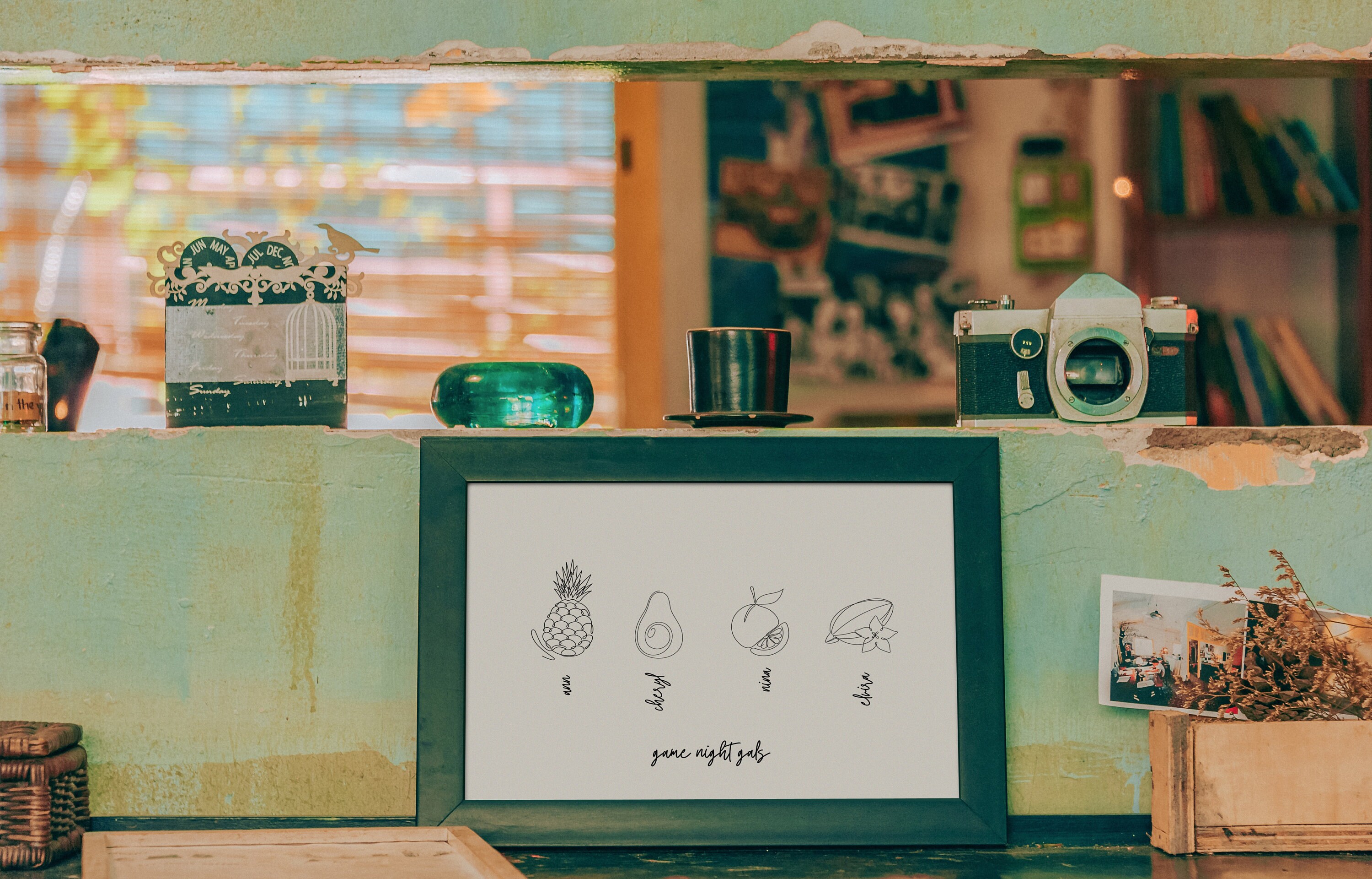 Personalized Fruit and Name Print, Custom Minimalist Fruit and Name ...