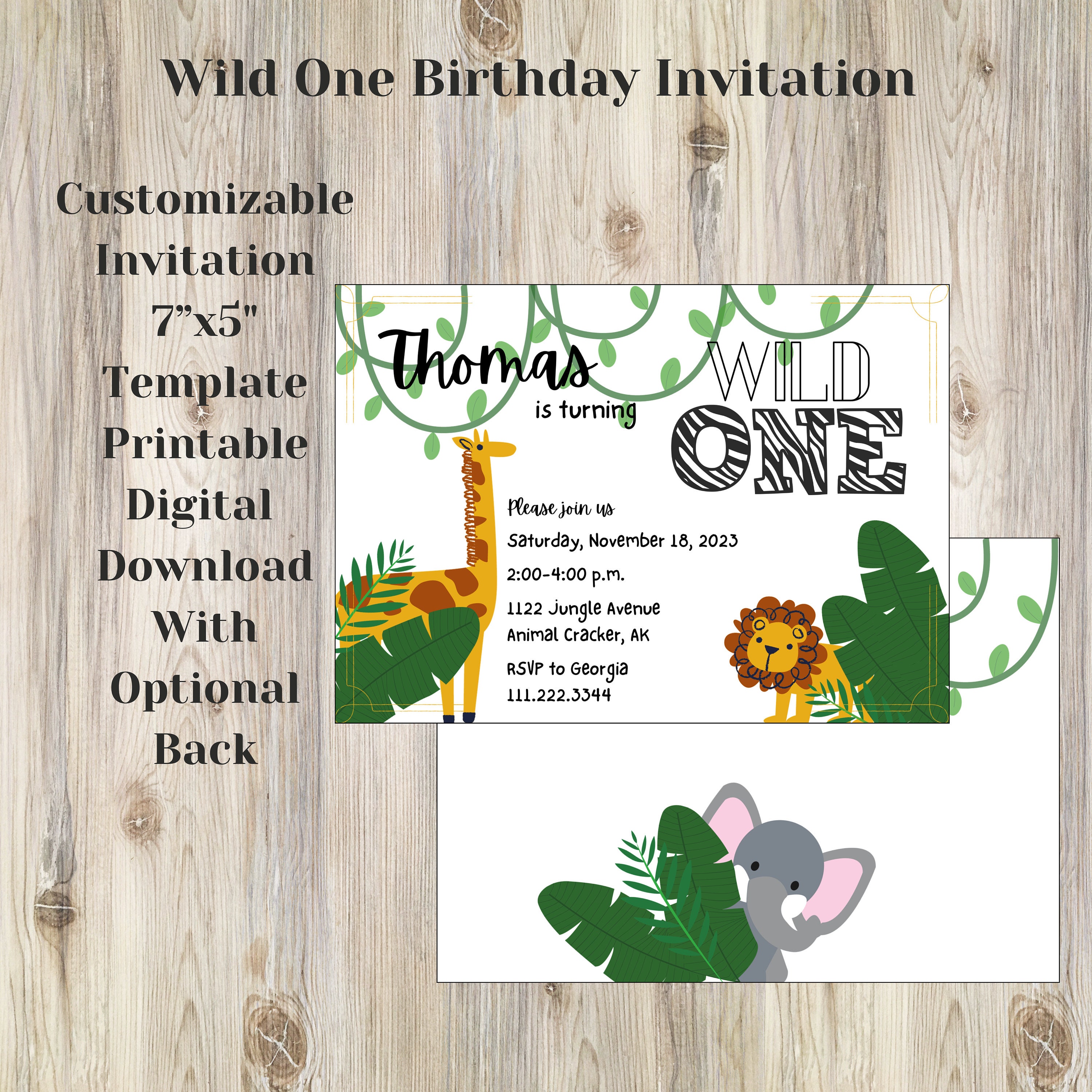Wild ONE Birthday Party Invitation Template - Etsy