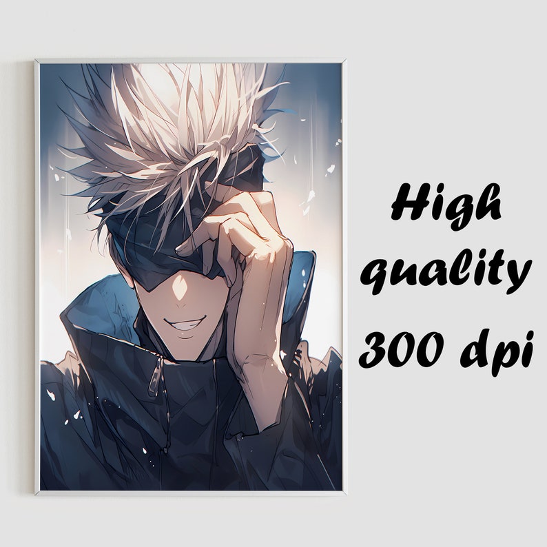 Satoru Gojo Fan Art, Digital, Wall Art, Anime Boy Aesthetic Poster ...