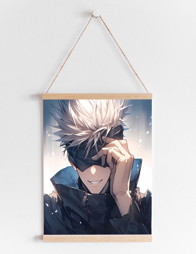 Satoru Gojo Fan Art, Digital, Wall Art, Anime Boy Aesthetic Poster ...