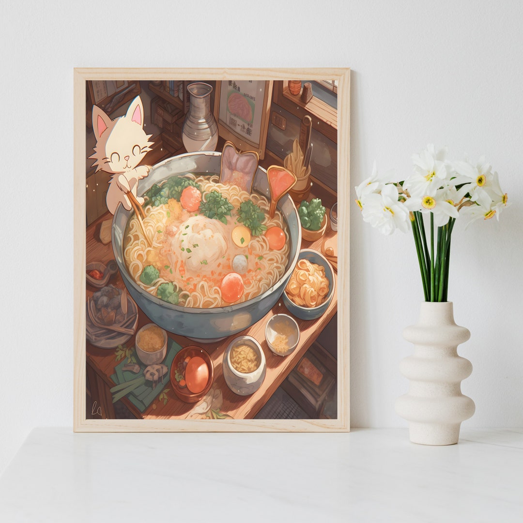 Pastel Food Anime Aesthetic Digital Download, Wall Art, Printable Art ...