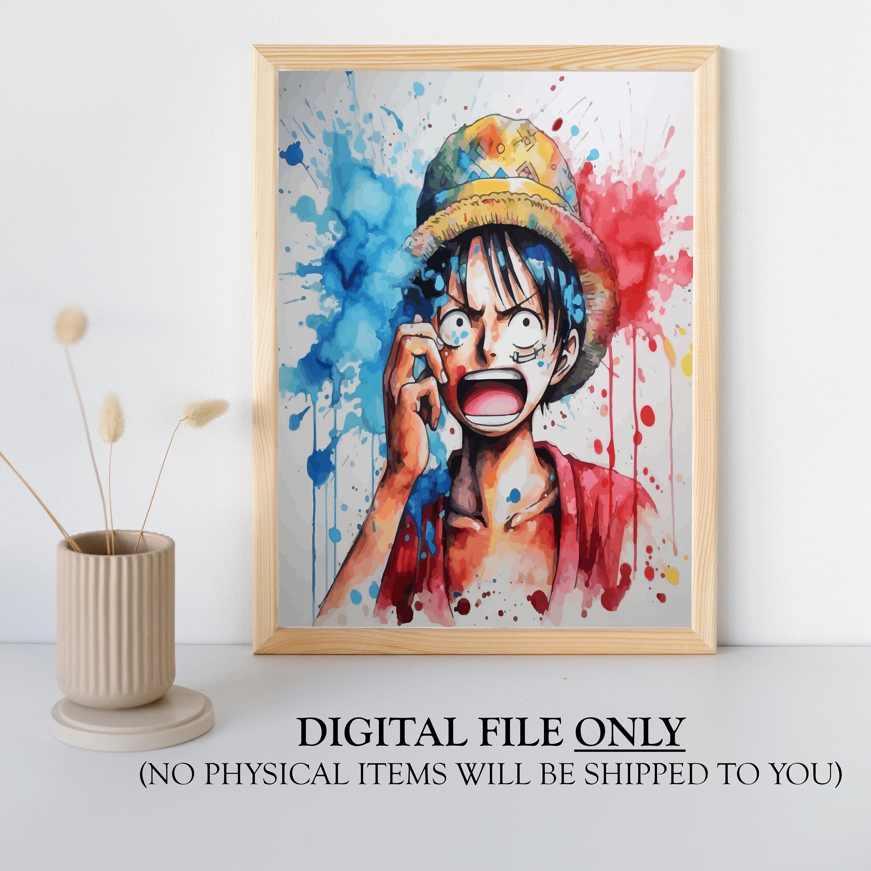 Straw Hat Luffy One Piece Digital Download, Wall Art, Printable Art ...