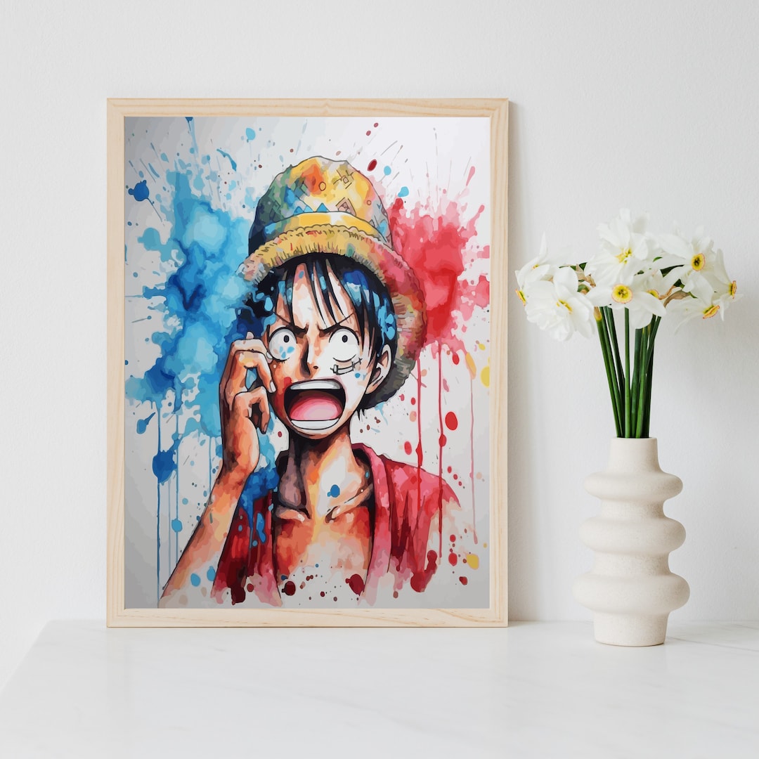 Straw Hat Luffy One Piece Digital Download, Wall Art, Printable Art ...