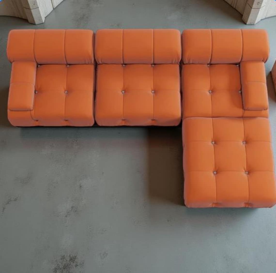 3-seater Velvet Boneless Bubble Couch Modular Sectional Sofa, L-shaped ...