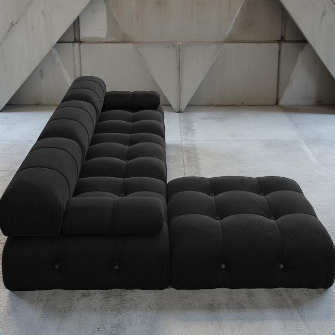 Velvet Bubble Couch, 3-seater Modular Sectional Sofa With Ottoman - Etsy