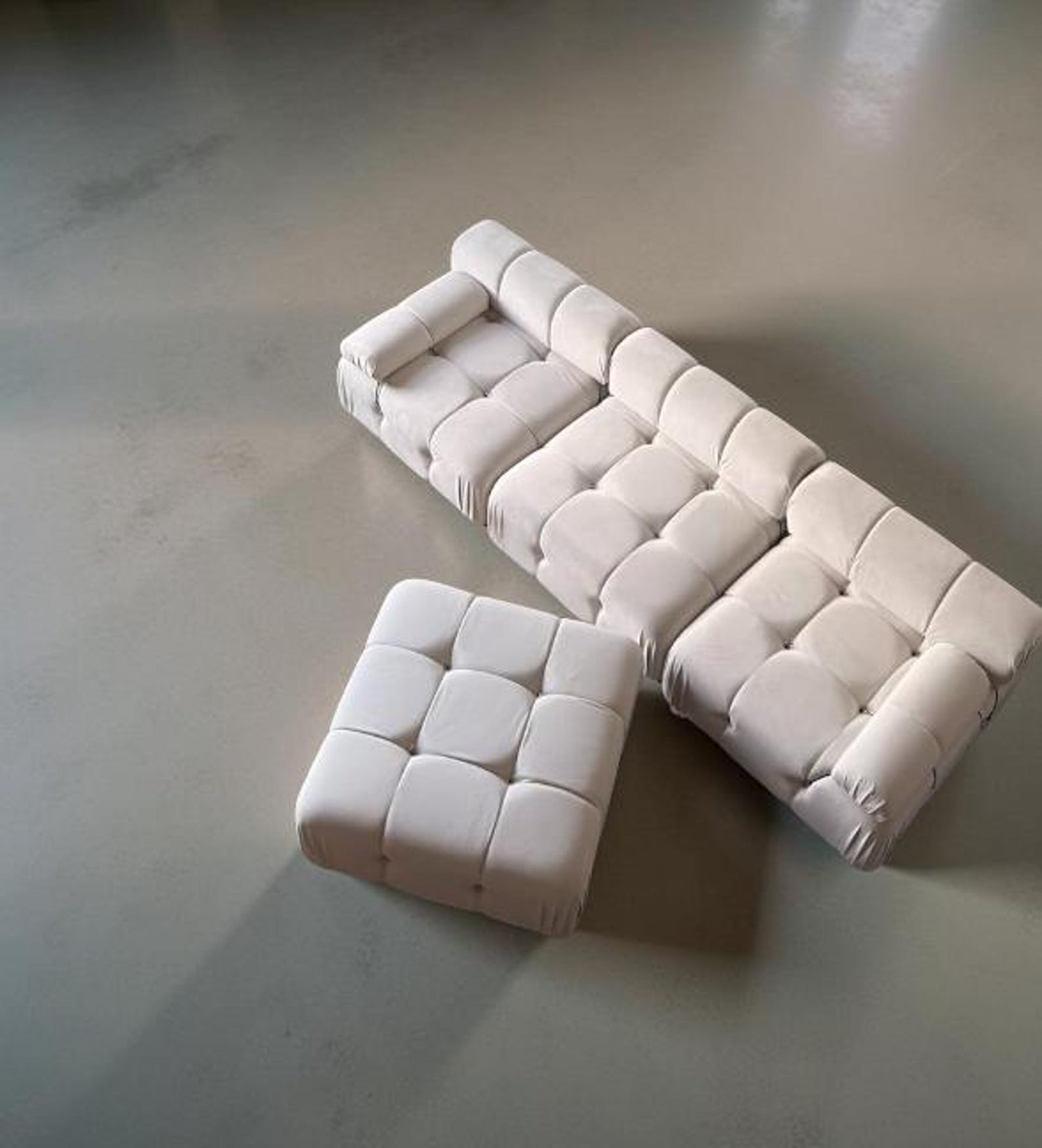 Velvet Bubble Couch, 3-seater Modular Sectional Sofa With Ottoman - Etsy