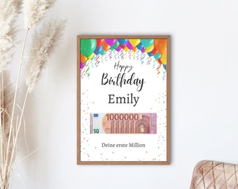 Personalized PDF Template your First Million Original Money Gift for a ...