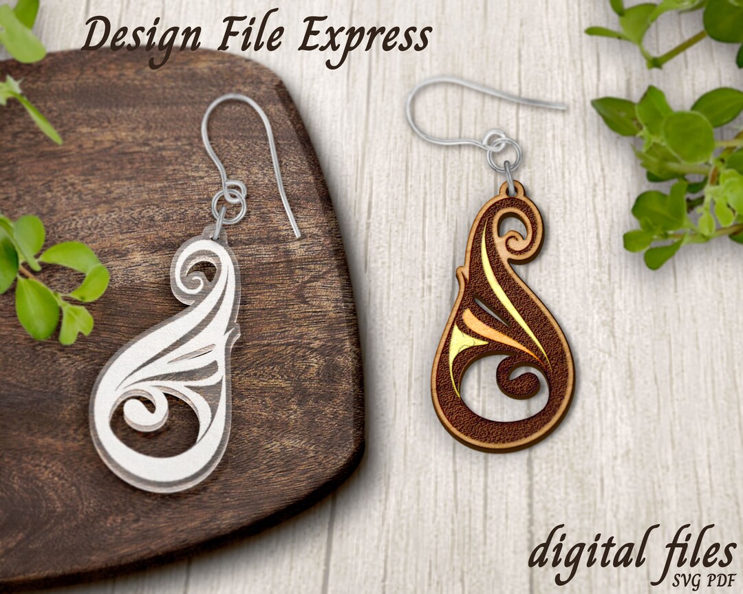 Drop Earring SVG, Teardrop Wood Earring SVG, Drop Laser Cut Earrings ...