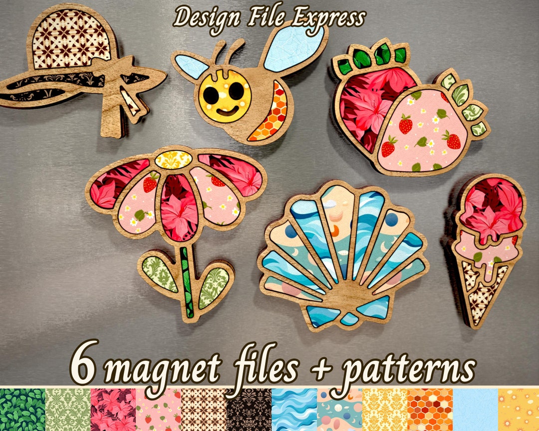 Summer Magnet SVG Bundle: Laser Cut Fridge Magnets (digital Download ...