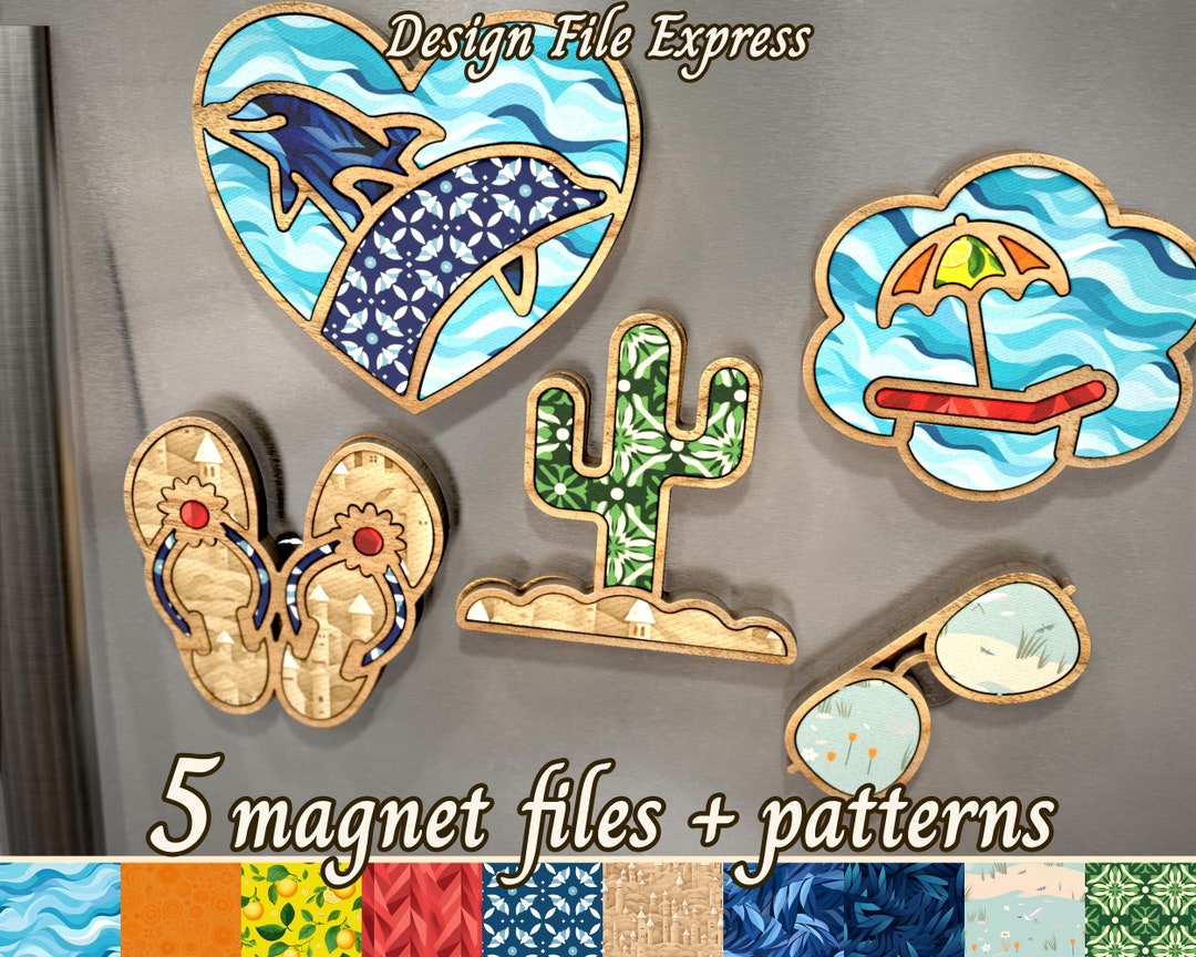 Summer Magnets SVG File: Laser Cut Fridge Magnets (digital Download) - Etsy