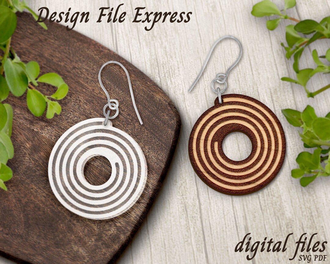 Spiral Earring SVG Laser Cut File, Digital Download - Etsy UK
