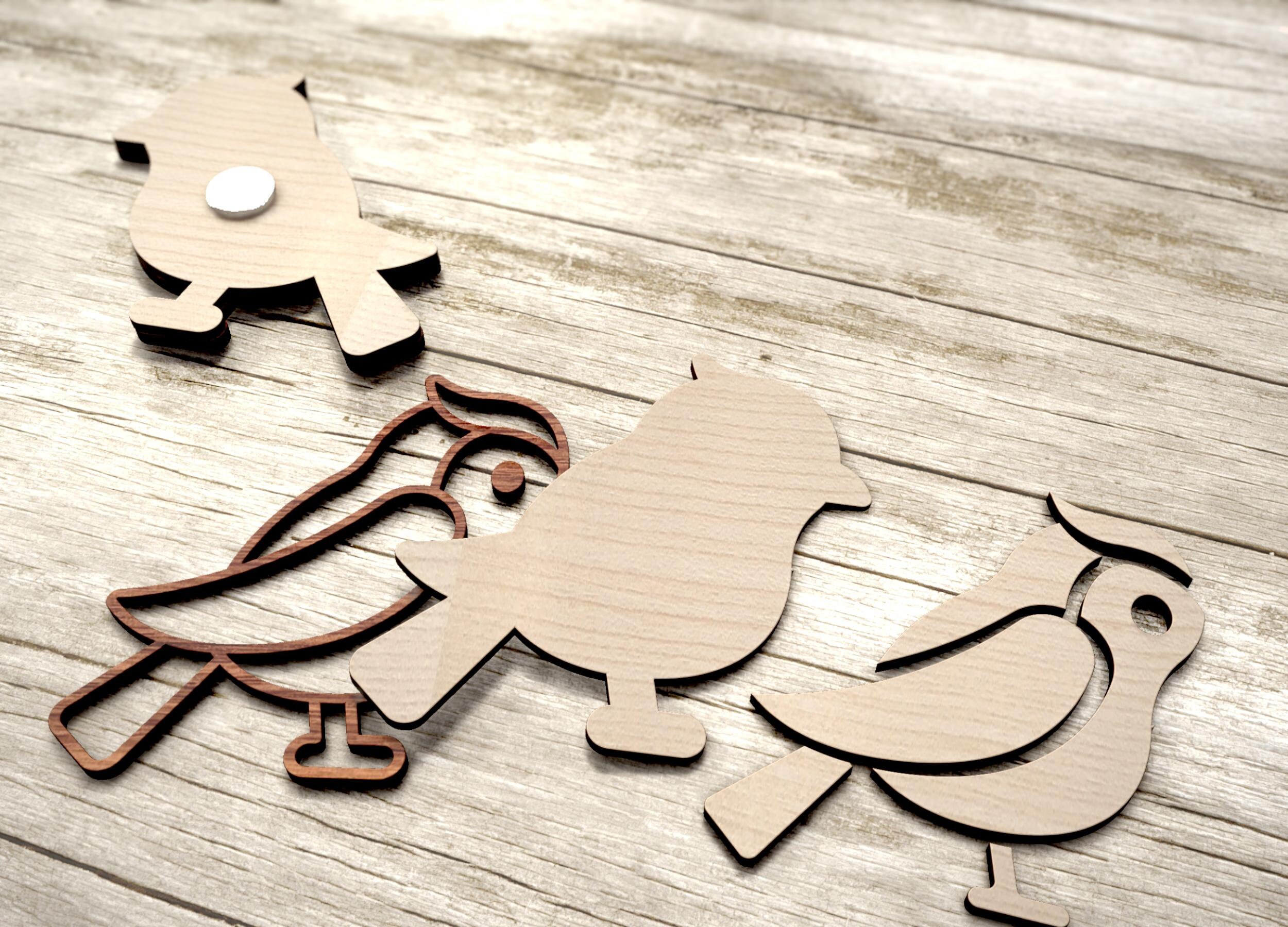 Bird Magnets SVG Files, 3 Spring Magnet Collection Files, Bird House ...