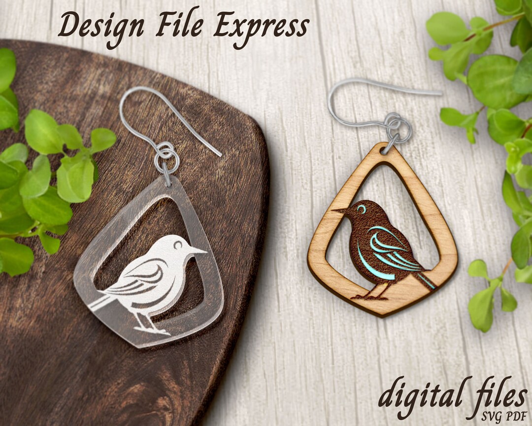 Bird Earring SVG, Bird Wood Earring SVG, Bird Laser Cut Earrings, Bird ...