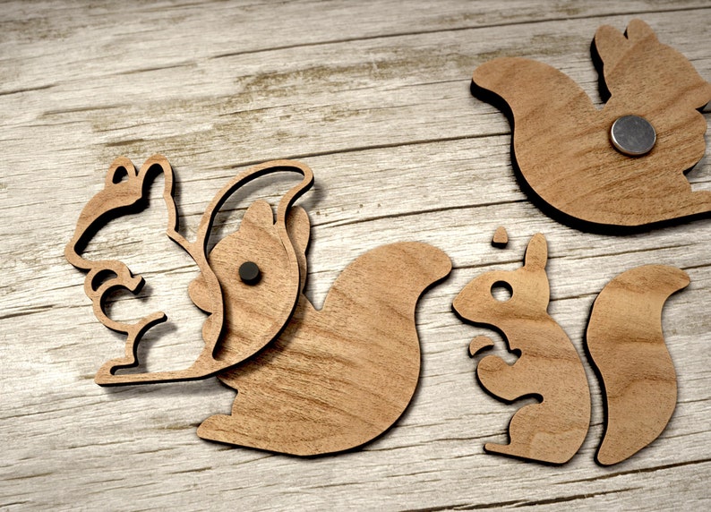 Autumn Animals Magnet SVG: Squirrel, Owl, Hedgehog, Turkey (digital ...