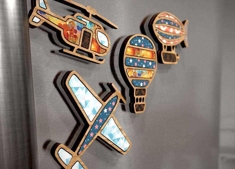 Aircrafts Magnets Collection SVG File, Airplane Helicopter Airship ...