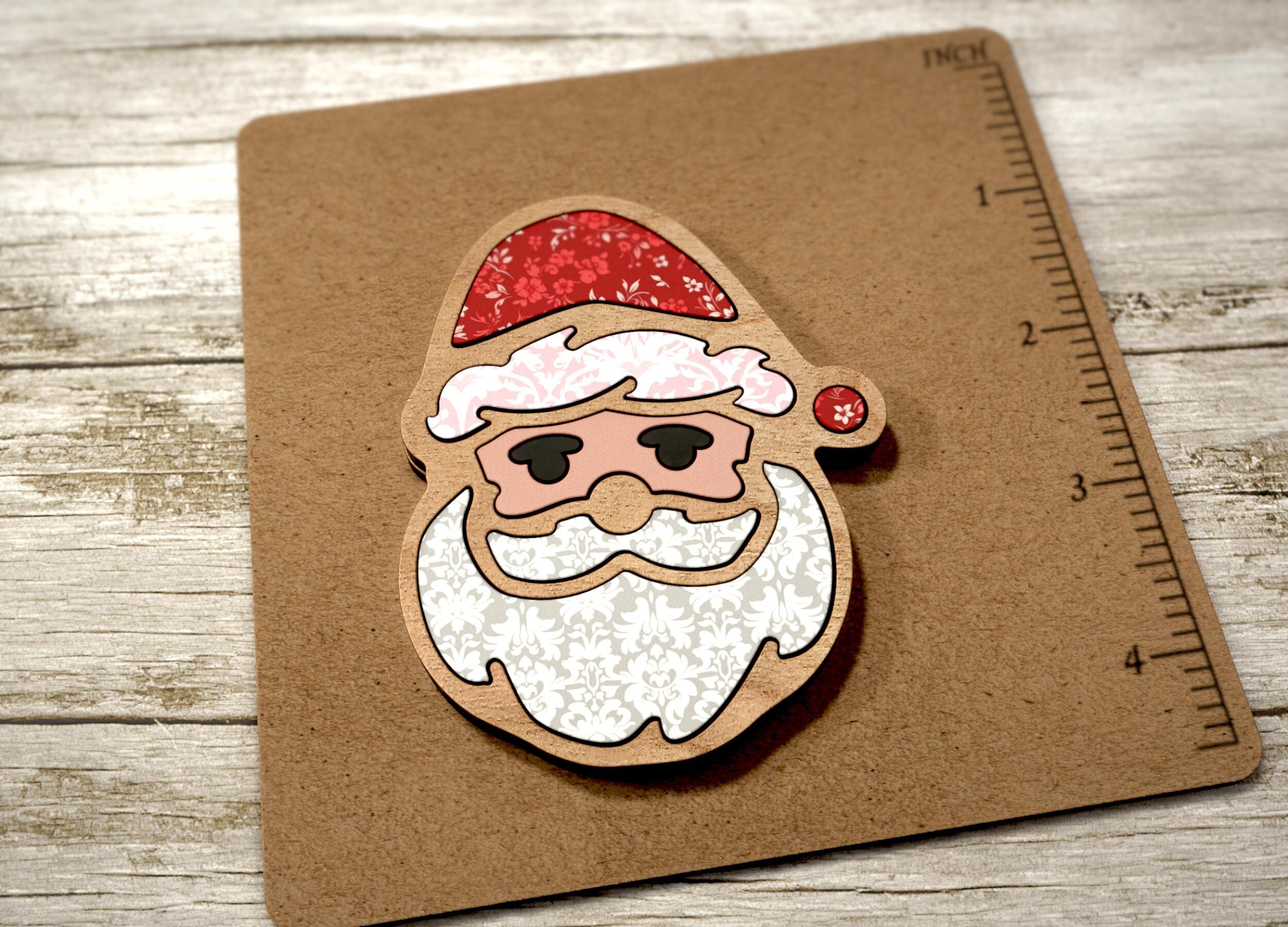 Santa I Magnets Collection SVG File, Santa Claus Magnet Files, Hohoho ...