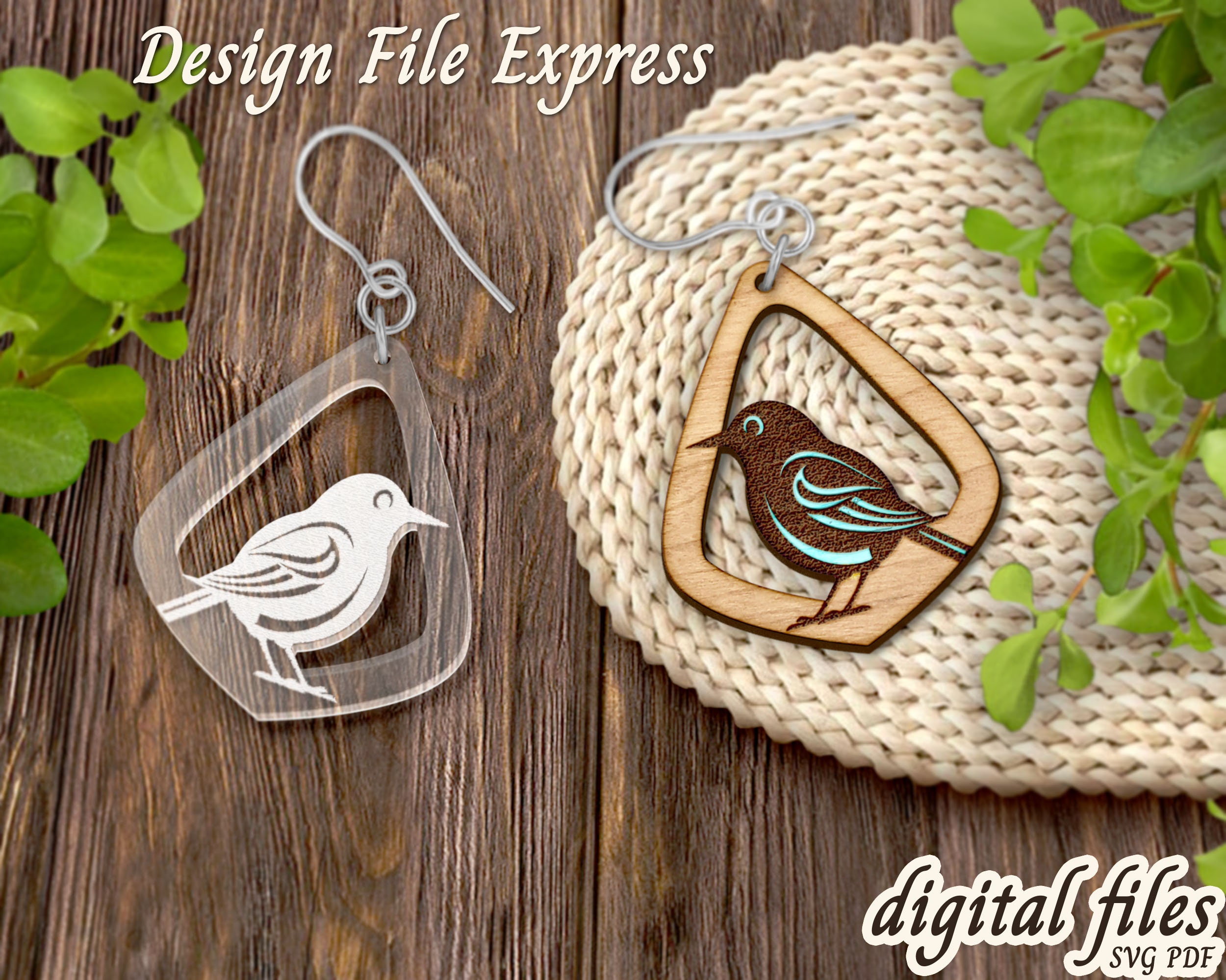 Bird Earring SVG, Bird Wood Earring SVG, Bird Laser Cut Earrings, Bird ...