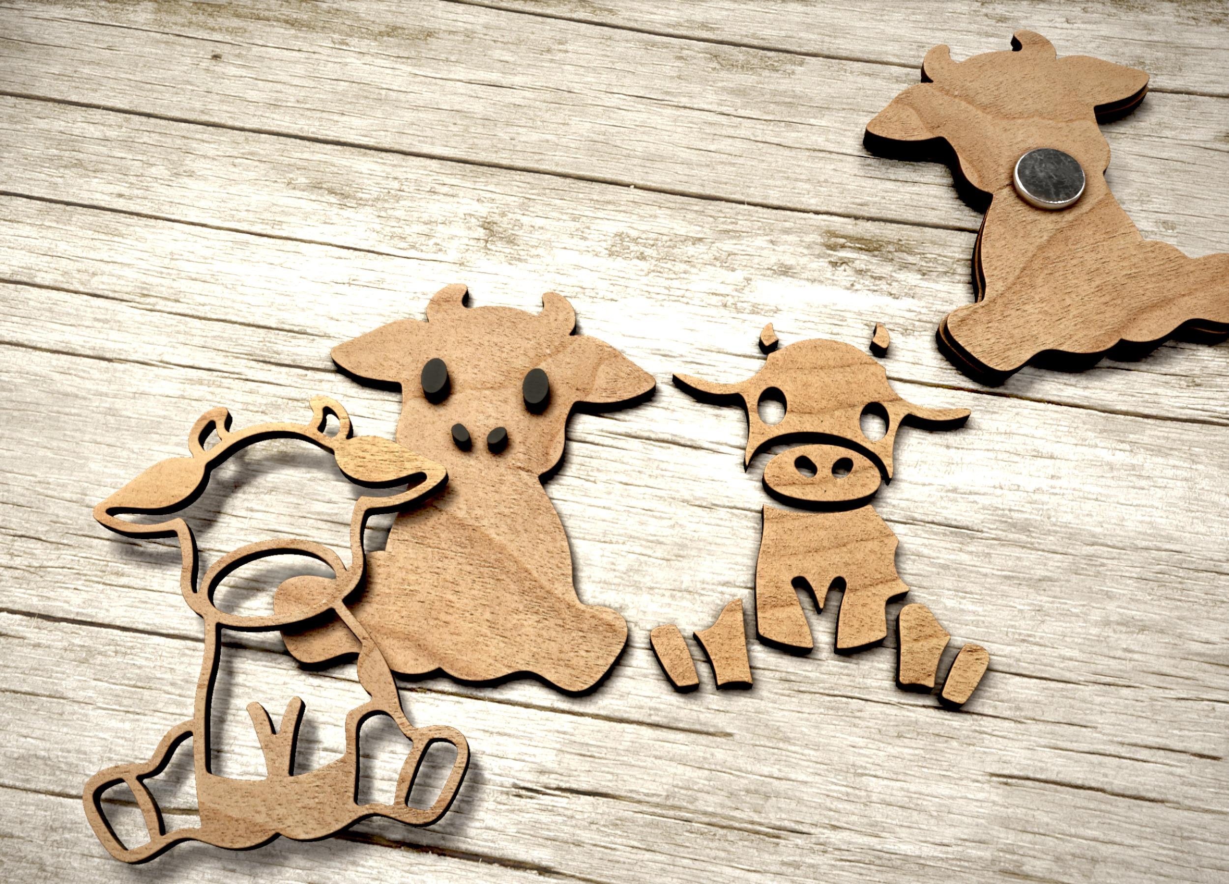 Farm Animals Magnets Collection SVG File, Farm Magnet Files, Animals ...
