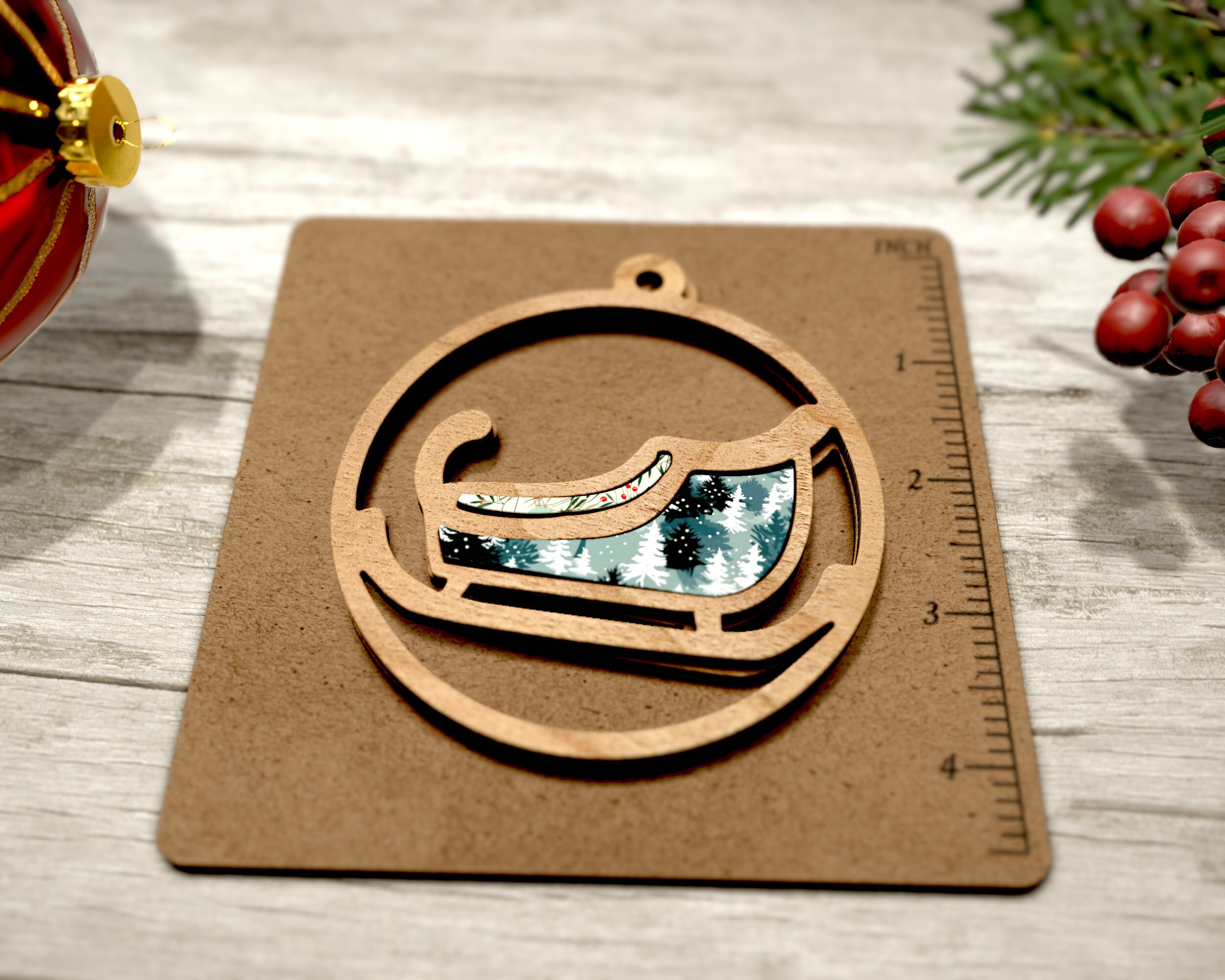 Sled Ornament SVG, Sledge Ornament Collection SVG File, Sleigh ...