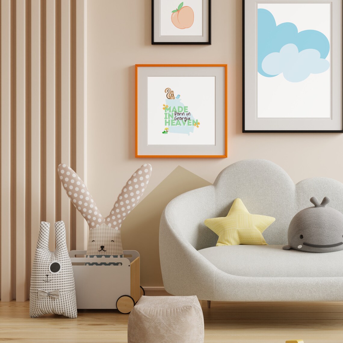 Made in Heaven Born in Georgia 10x10 Print on Fine Art Paper, State of ...
