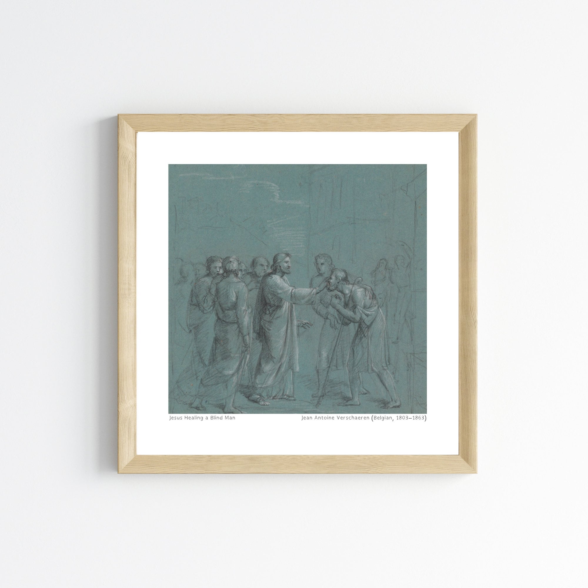Jesus Healing A Blind Man Print, Fine Art by Jean Antoine Verschaeren ...