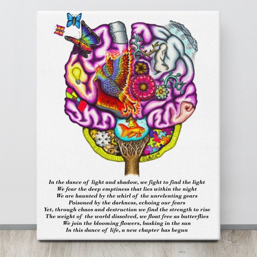 Mental Health Art - Bipolar Art - Anxiety Art Canvas Print With Quote ...