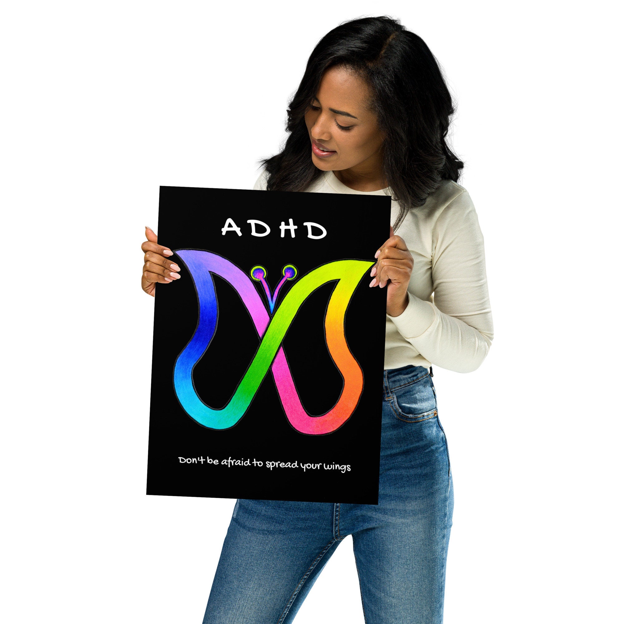 ADHD Wall Art Print ADHD Infinity Butterfly Symbol Embrace ADHD - Etsy