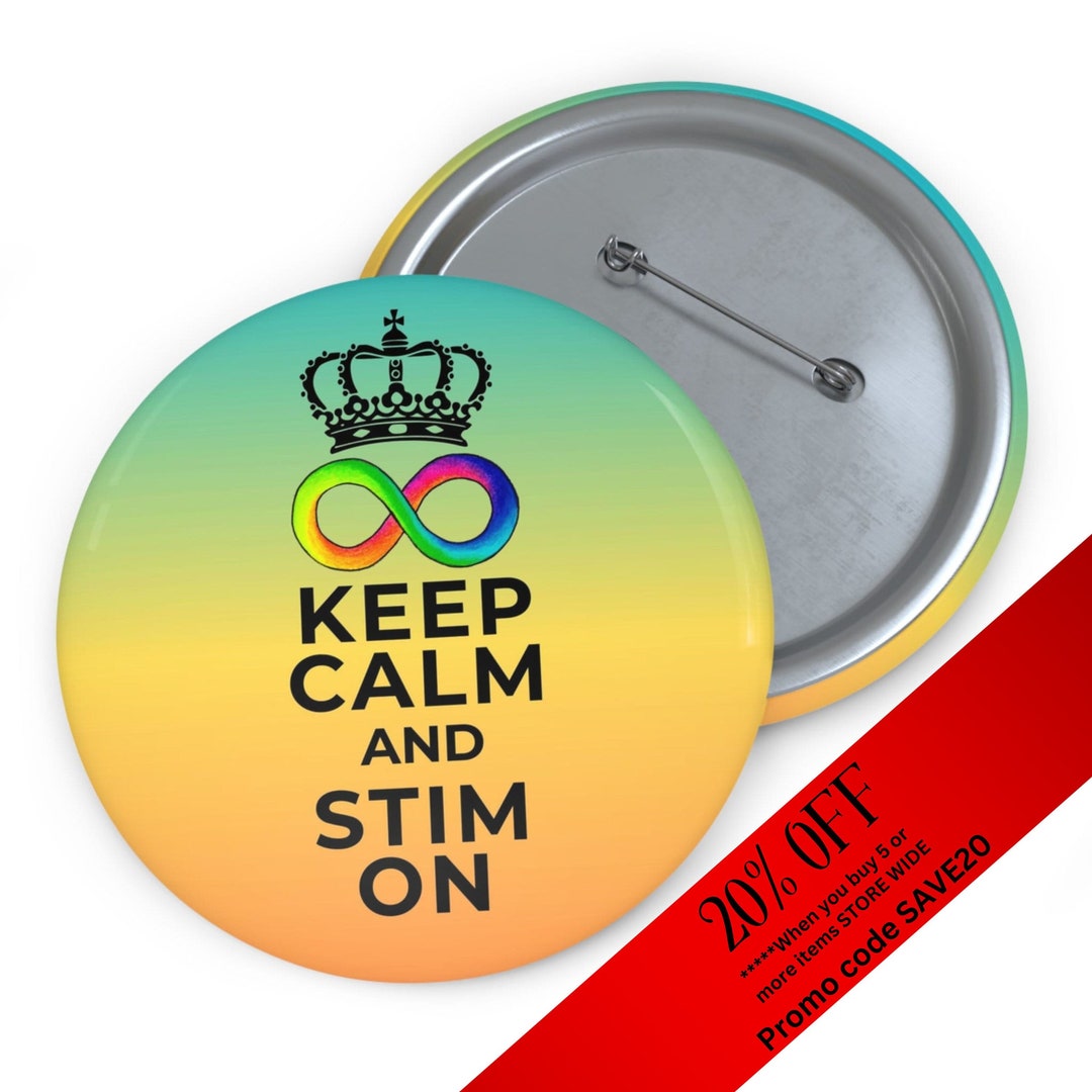 Neurodiversity Button Pin ADHD Badge Autism Button Pin Keep Calm and ...