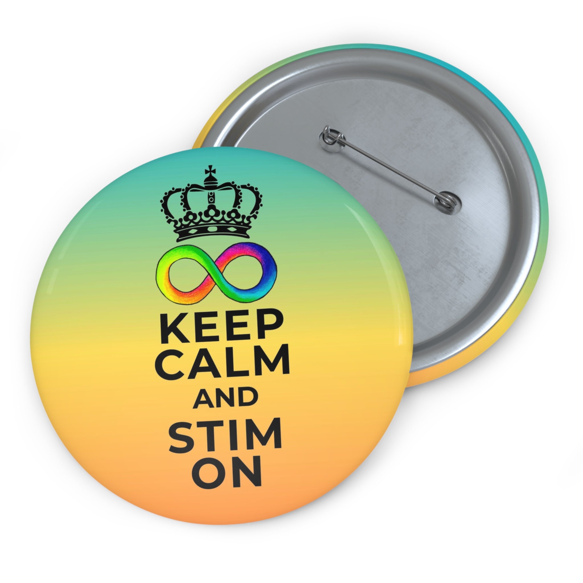 Neurodiversity Button Pin ADHD Badge Autism Button Pin Keep Calm and ...