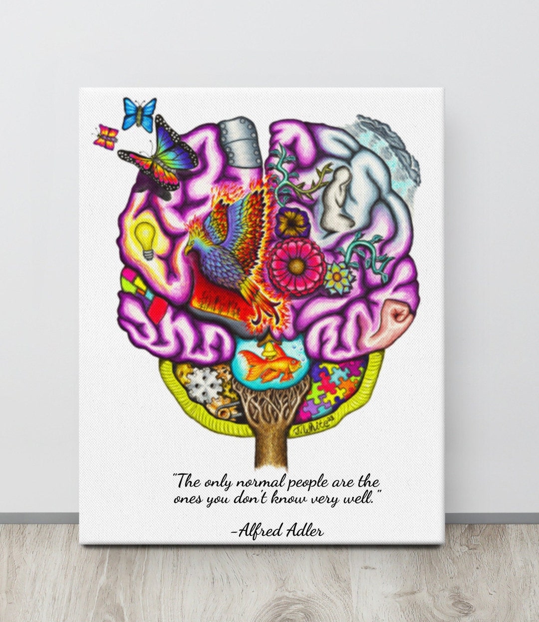 Inspirational Brain Wall Art Canvas Print Autism Wall Art OCD Art ...
