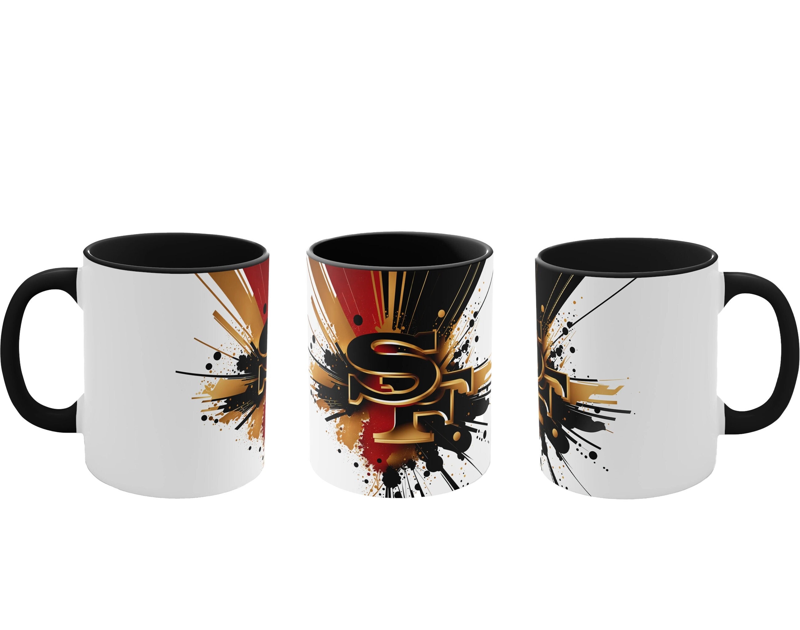 San Francisco Football Team Black Accent Coffee Mug, 11oz Coffee Mug ...