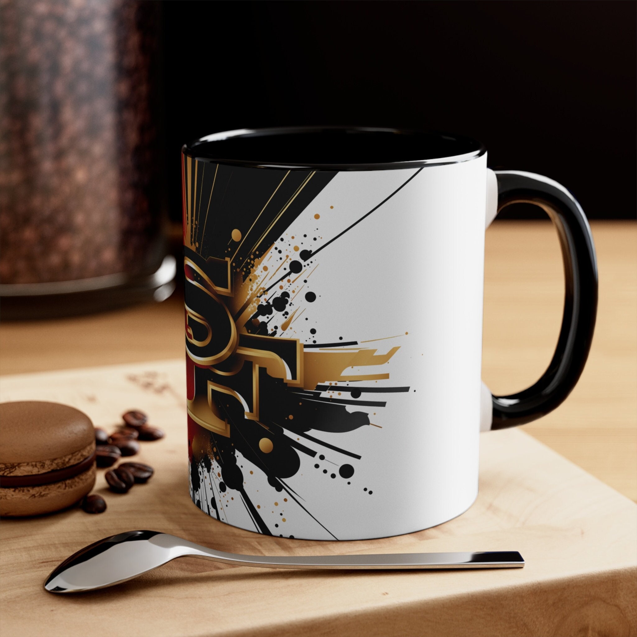 San Francisco Football Team Black Accent Coffee Mug, 11oz Coffee Mug ...