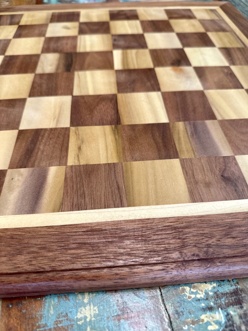 Handmade Wood Checker Board - Etsy