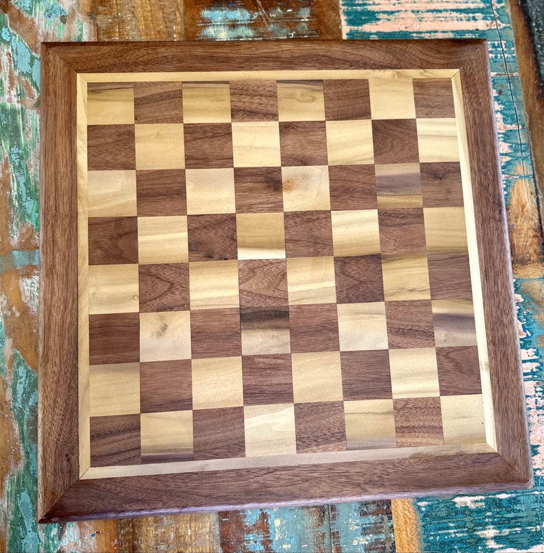 Handmade Wood Checker Board - Etsy