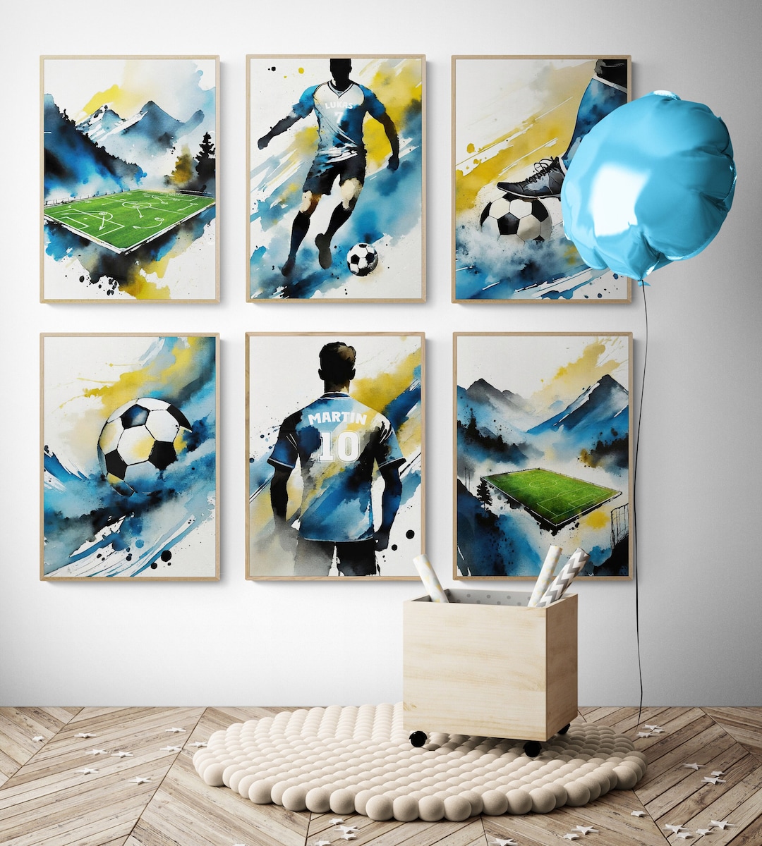 Set of 3 Personalized Football Posters, Printed on Premium Photo Paper ...