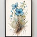 Printable | Delicate Baby Blue Eyes | Watercolor and Ink | Digital ...