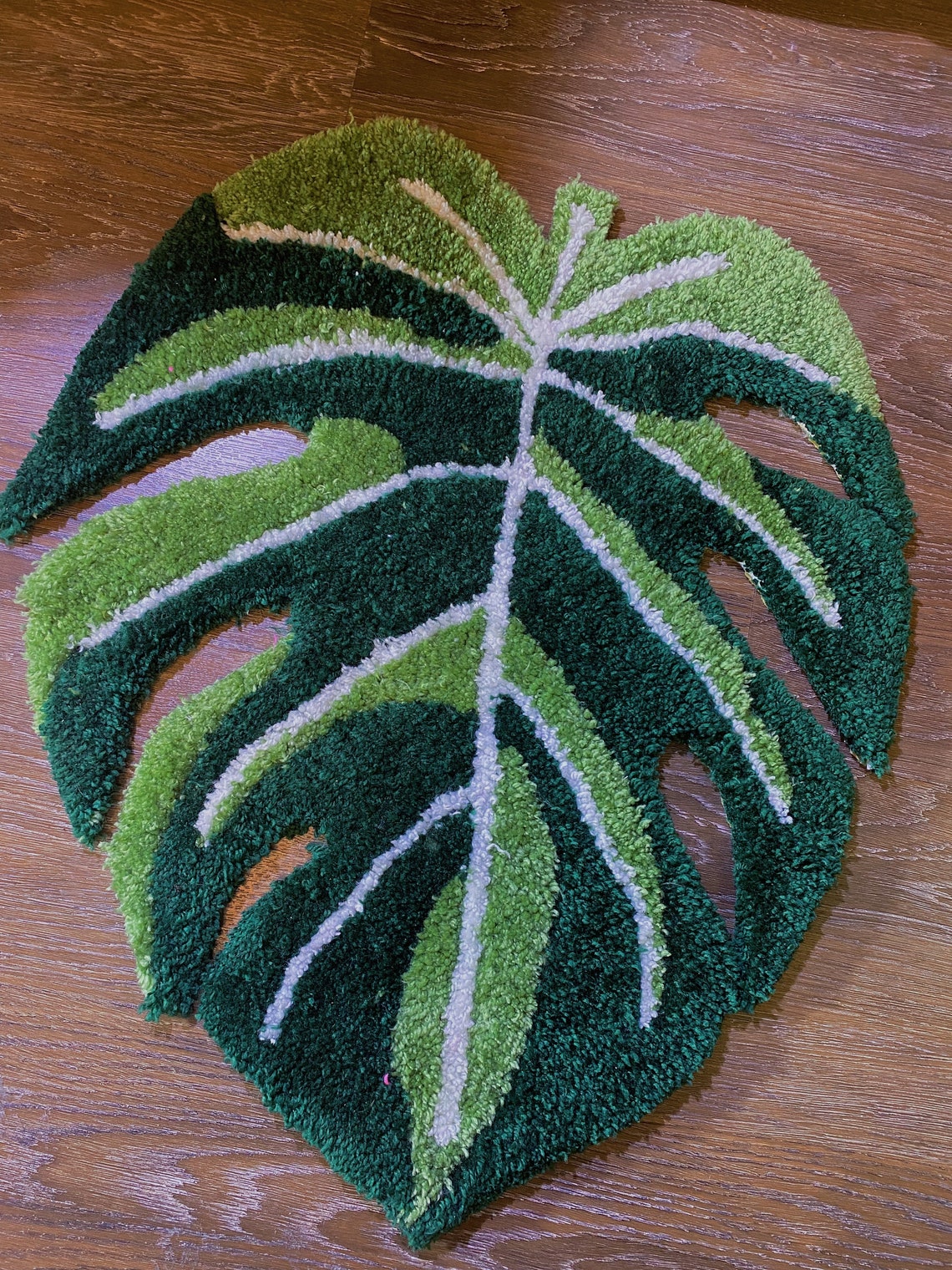 Monstera Hand Tufted Leaf Rug - Etsy